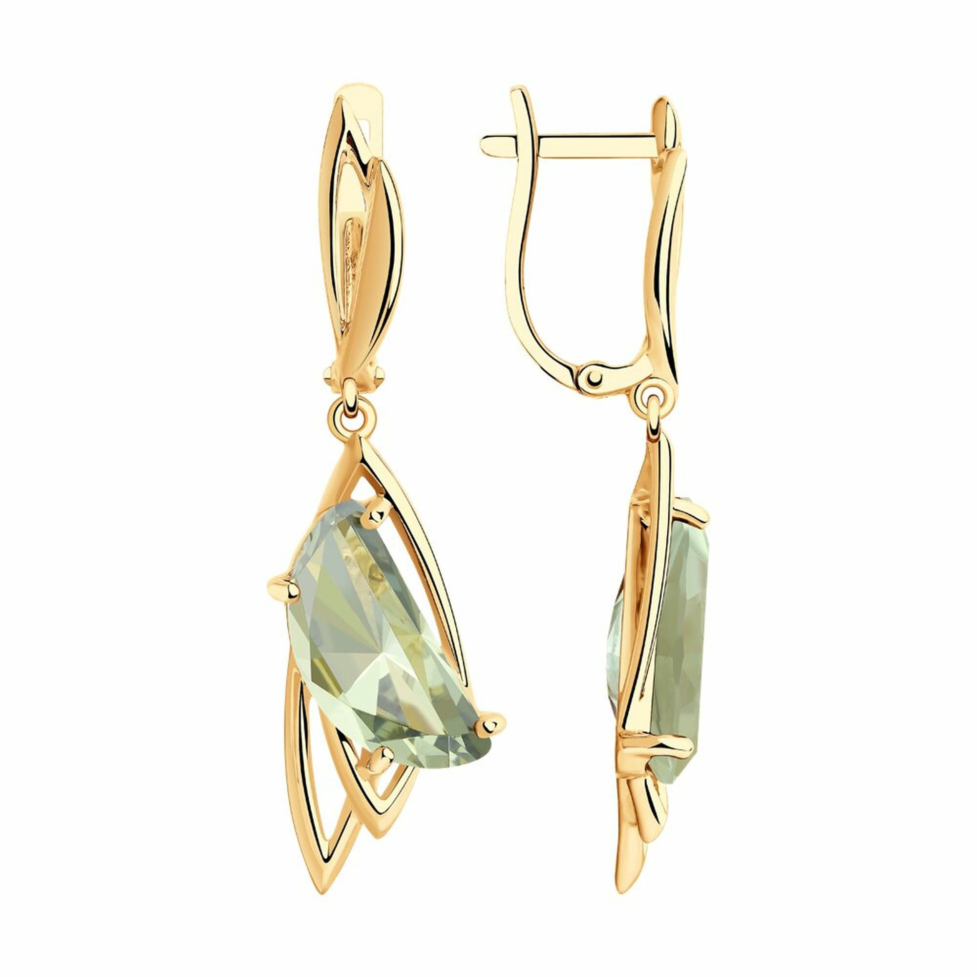 Серьги Diamant online, красное золото, 585 проба, аметист