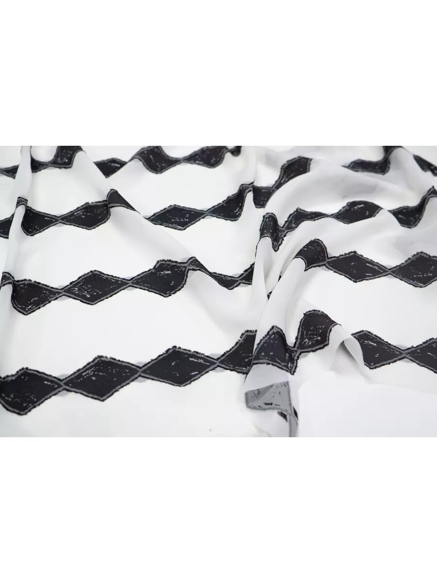 Ткань Шелк филькупе серые ромбы 1 метр