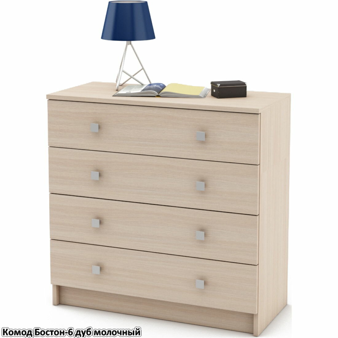 Комод Бостон-6 Дуб-молочный, ЛДСП, МФ Владимир VMF, 80х79,3х38 см.
