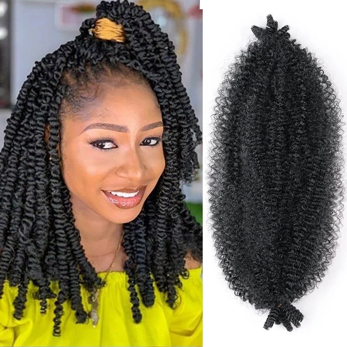 Синтетические афро-твисты yufeihe 24 дюйма 24inches 45g, 1Pcs, 1B