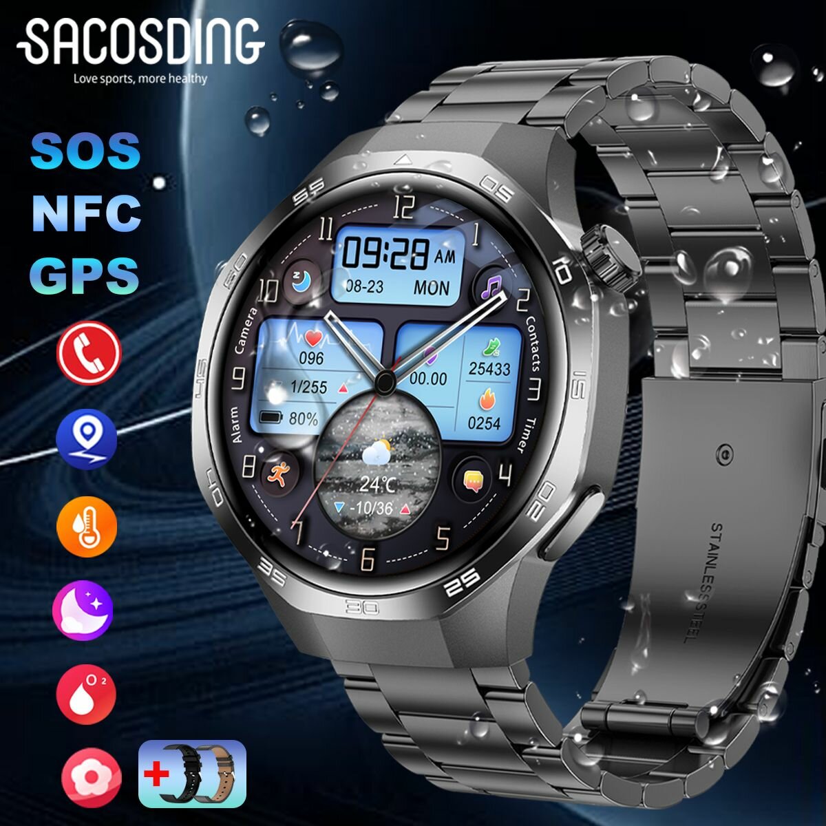 Cмарт часы мужские с GPS слежение WATCH 5 MAX, последняя версия, с функцией вызова по Bluetooth