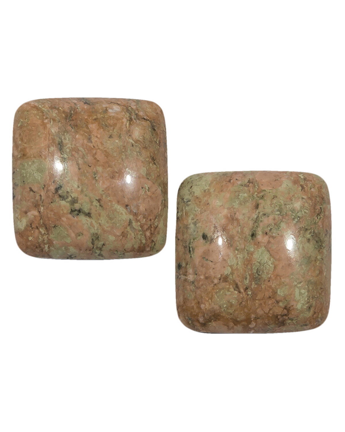 Кабошон Унакит, размер: (пара), размер: 21х20х6 мм, натуральный минерал.