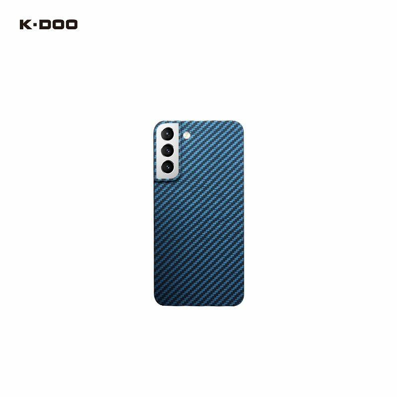 Чехол на Samsung Galaxy S22+, кевлар (арамид) сверхпрочный, темно-синий