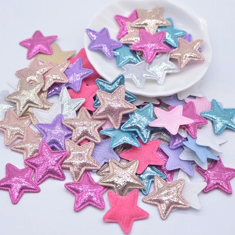 100 шт. аппликаций сердце из блестящей ткани Diy Super Paradise 25 мм