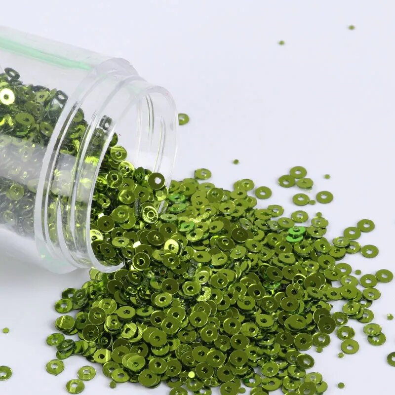 Блестки плоские зеленые Light Green, 2 мм, 10 г