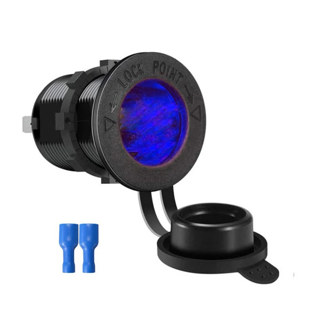 Штепсельная вилка 12 в-24 в, розетка для автомобильного прикуривателя, водонепроницаемая, для Blue