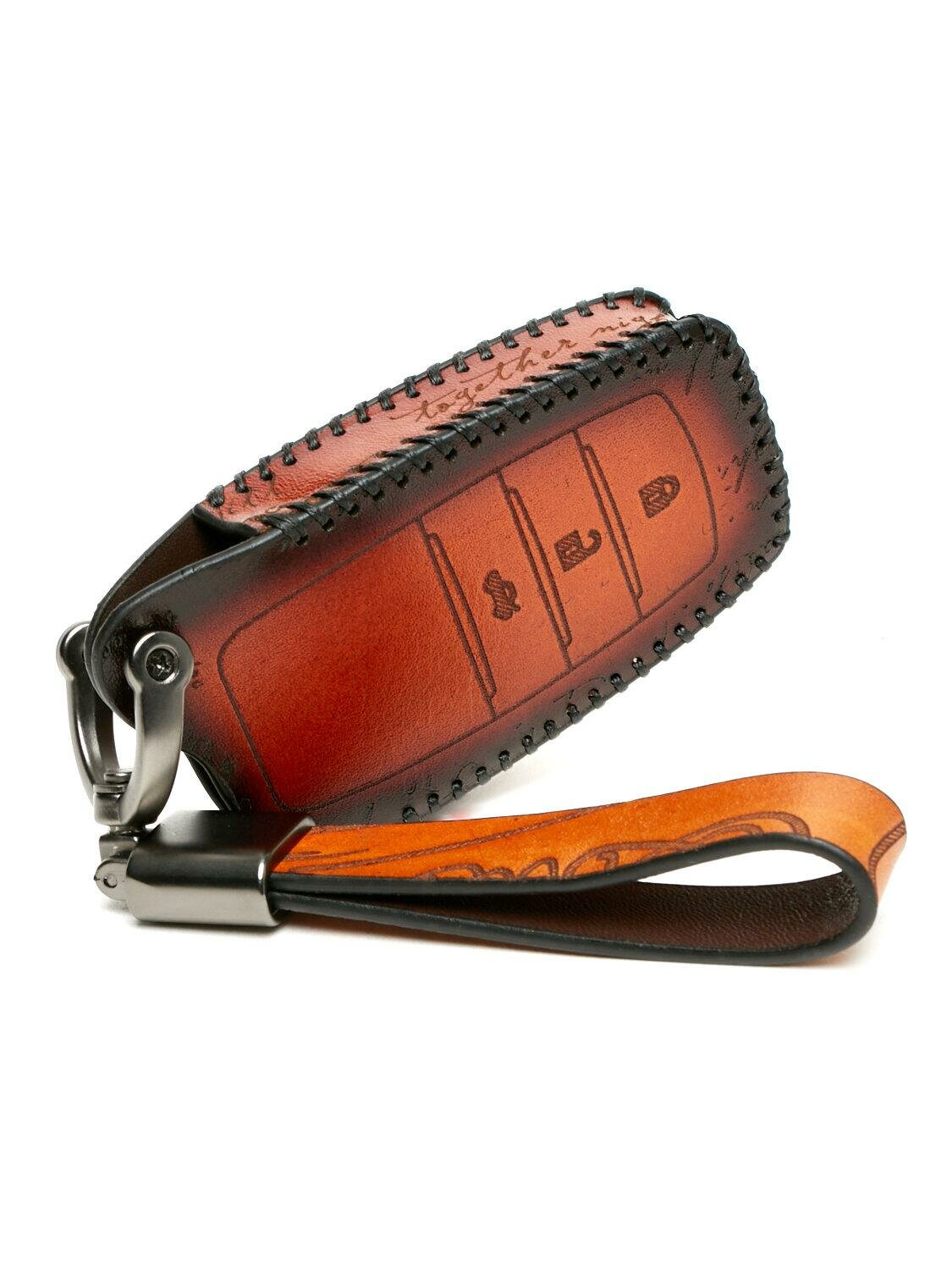 Чехол BGT для автомобильного ключа Toyota (Тойота), кожа, влагозащитный, ударопрочный, 8х2 см, коричневый