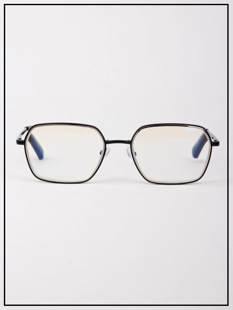 Очки для зрения -4,5 -4.5 Блюблокер, форма квадратные, металлические, мужские