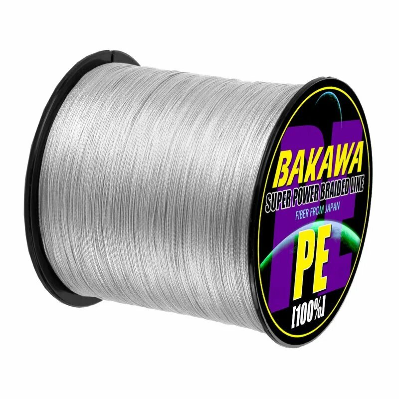 Бакава 300М плетеная леска 4 нити 10LB Серый, 300M 35LB, 4 Braid GRAY 300M