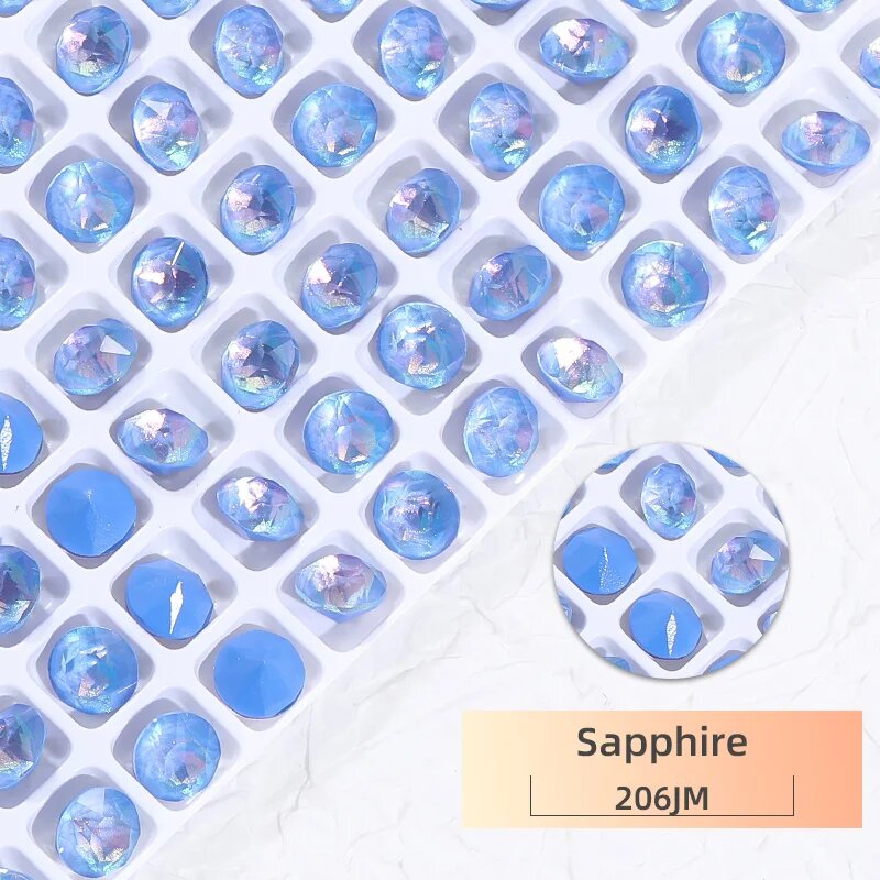 Стразы Sapphire JM круглые синие 8 мм 10 шт