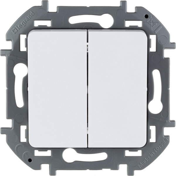 8 шт. Legrand INSPIRIA Белый Выключатель двухклавишный 10 AX - 250 В, 673620
