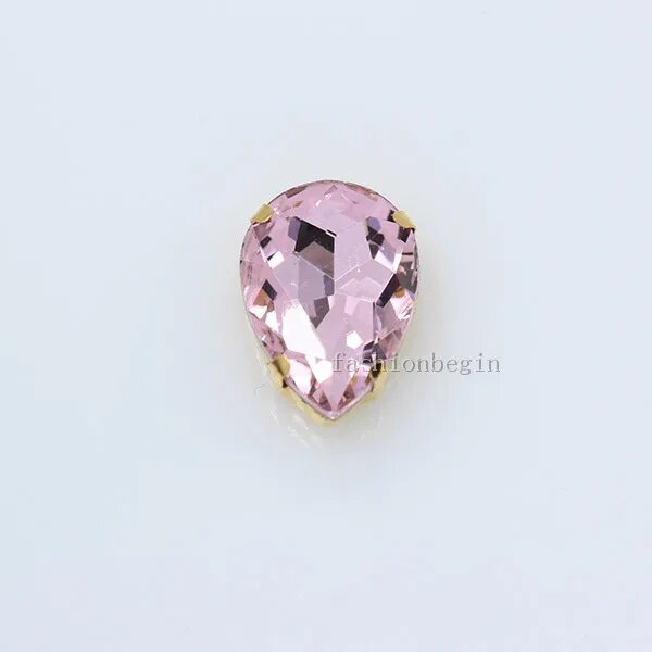 Стразы QiARSOYOO "Капля", 24 цвета 13x18mm 12pcs, Lt pink