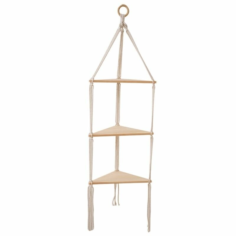 Декоративная настенная полка треугольной формы-три слоя