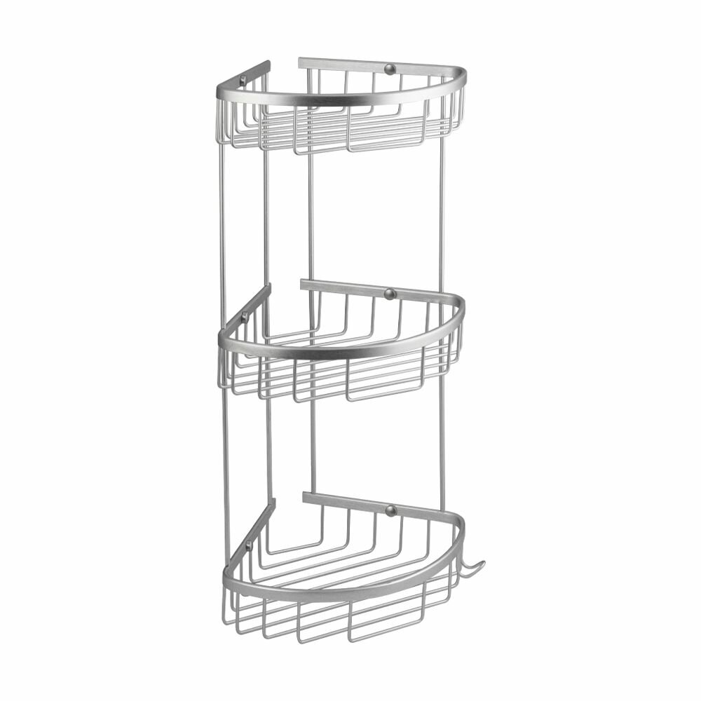 Полка для ванной комнаты санакс 75062 сатин овальная тройная алюминиевая