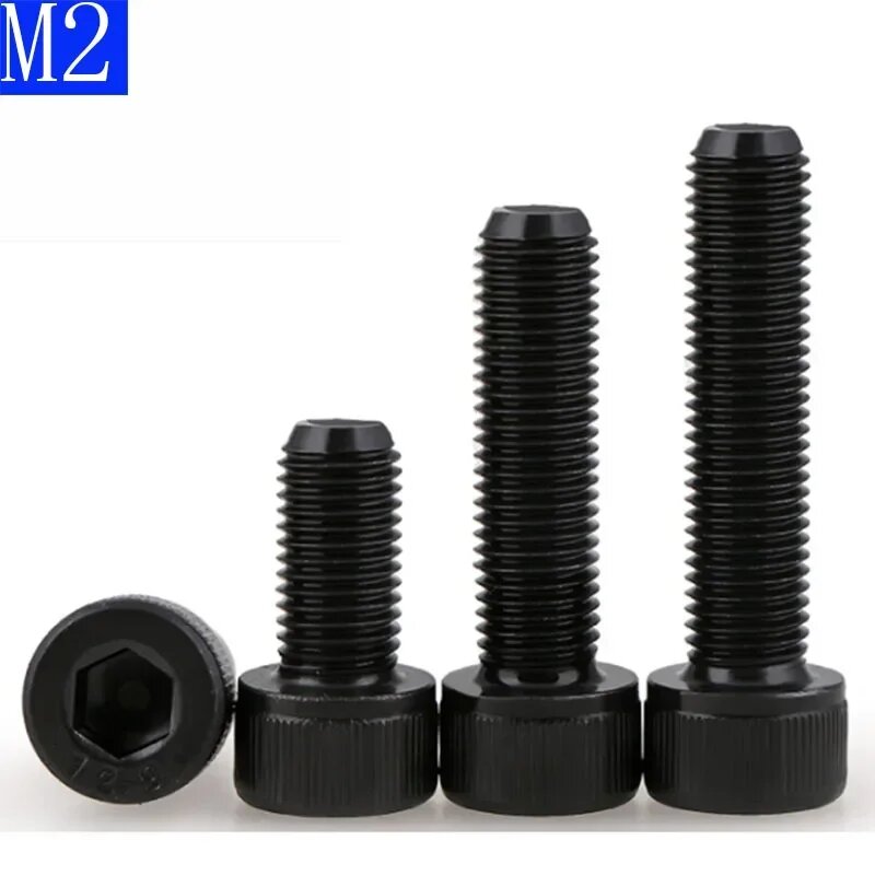 Винты ZHUOWEILE черные легированные сталь M2-0,4 2 мм 12,9 ранга M2 X 14mm-20pcs