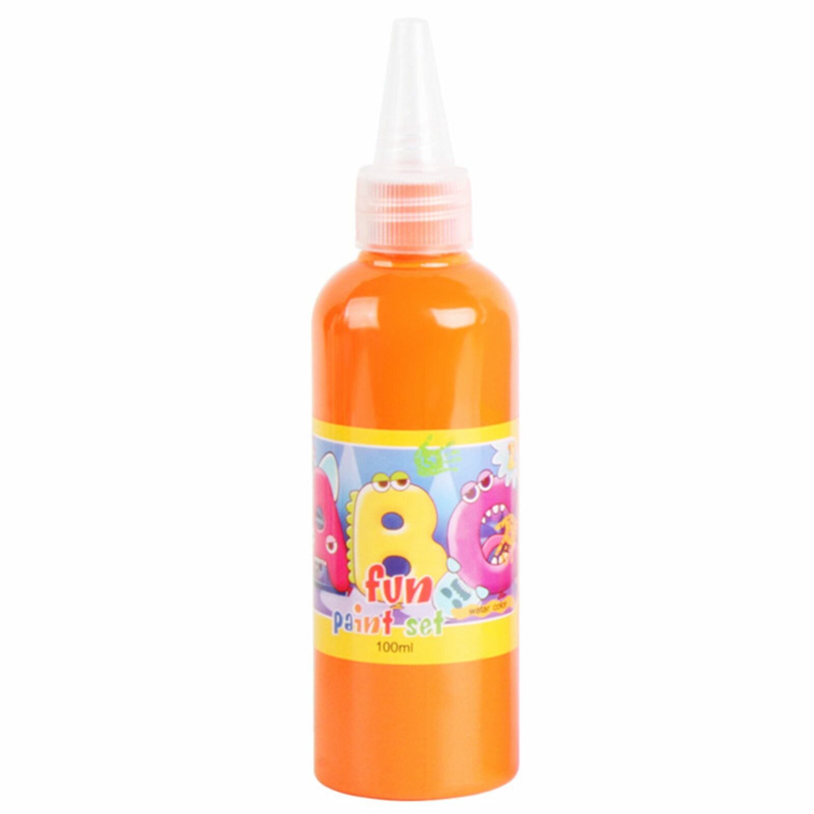 1 флакон детской краски для рисования пальчиками-оранжево-желтая