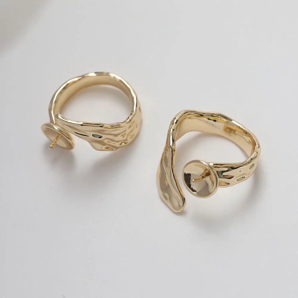 Латунные кольца для жемчуга 2 шт. Gold