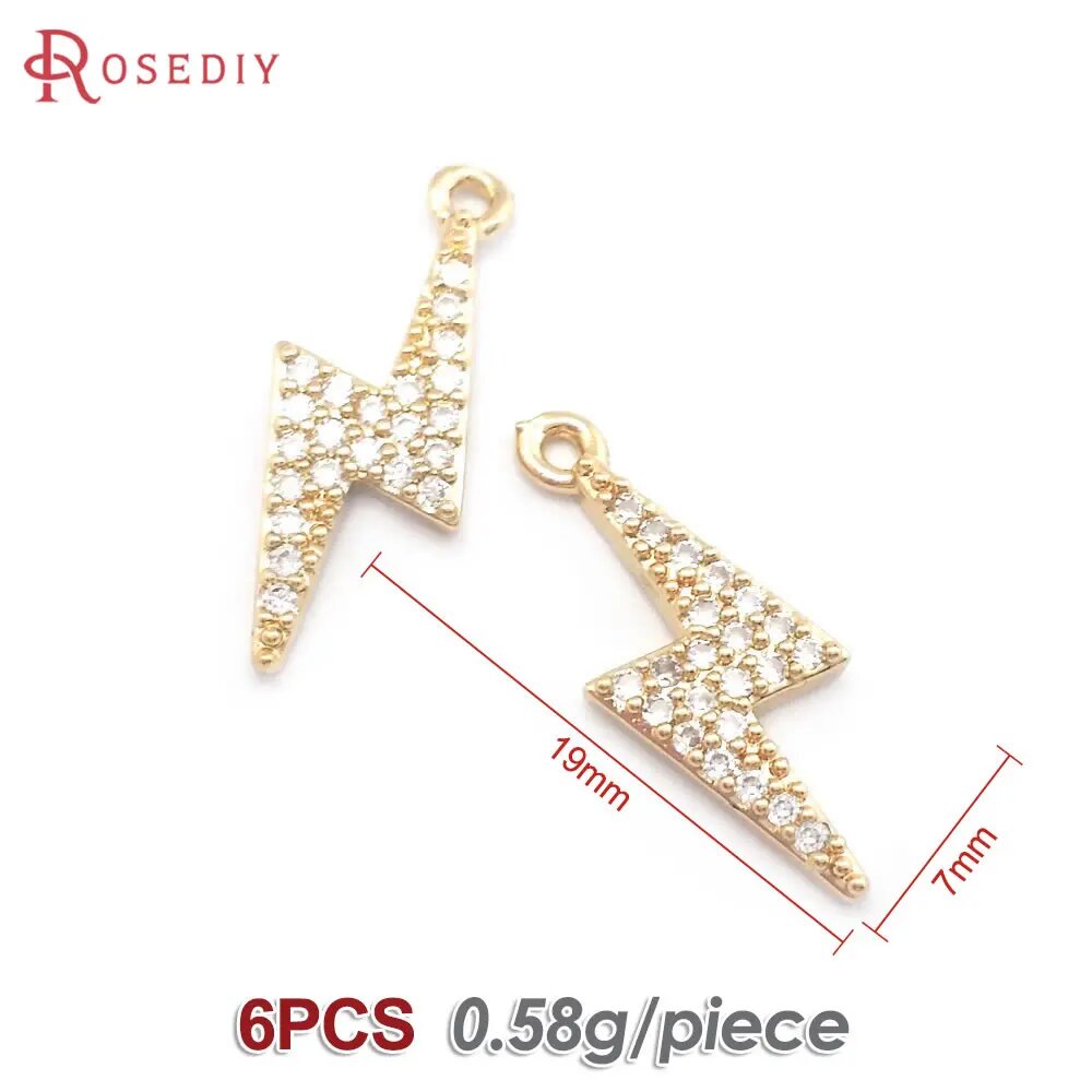 Подвески молнии Rosediy, латунь, золотистого цвета 38569-18K Gold Color