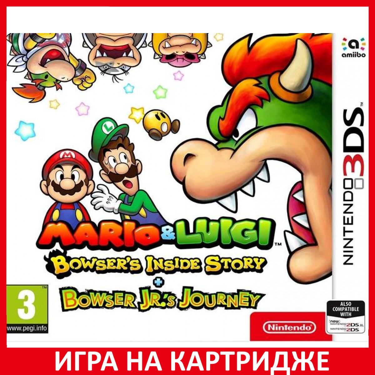 Игра Mario and Luigi Bowser's Inside Story + Bowser Jr.'s Journey 3DS Картридж на Nintendo 3DS