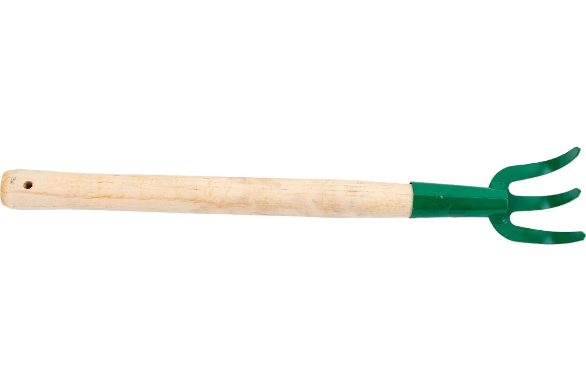 Росток 39616 трёхзубый рыхлитель с деревянной ручкой 75x75x430 мм для рыхления почвы