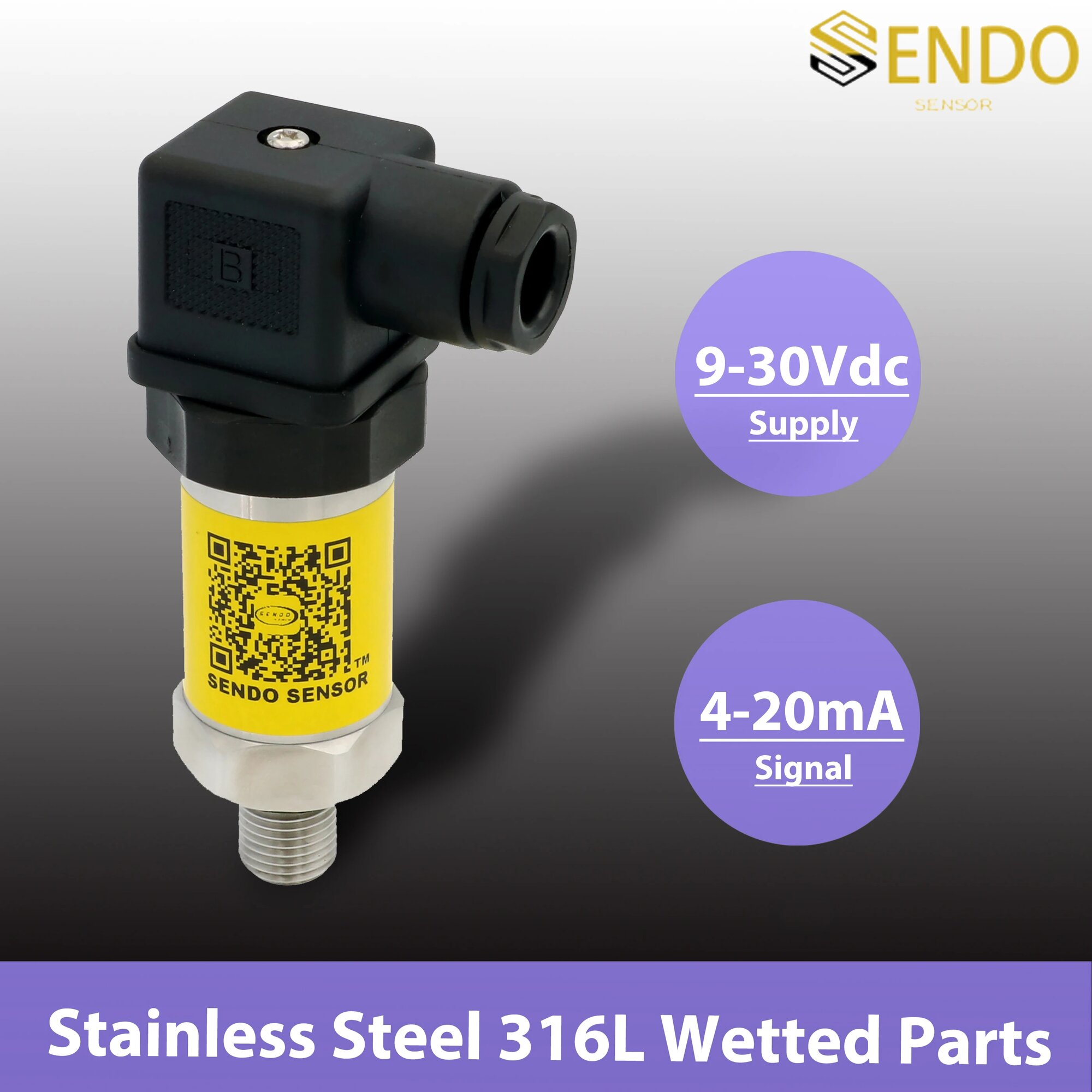 Датчик давления SENDO 2.5bar, 4-20mA, SS316L