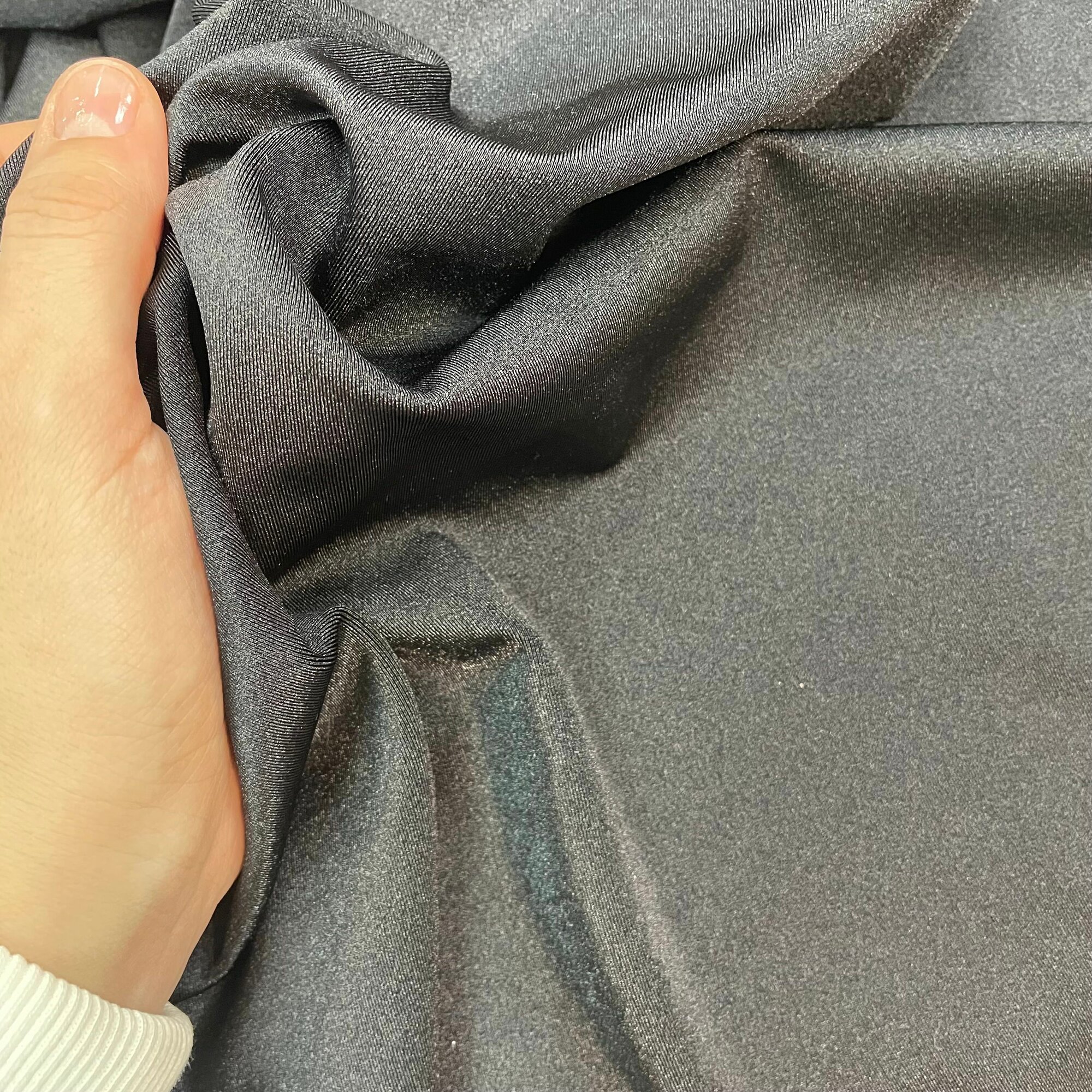 Ткань для шитья Бифлекс, цвет черный, отрез 1,0м*1,5м