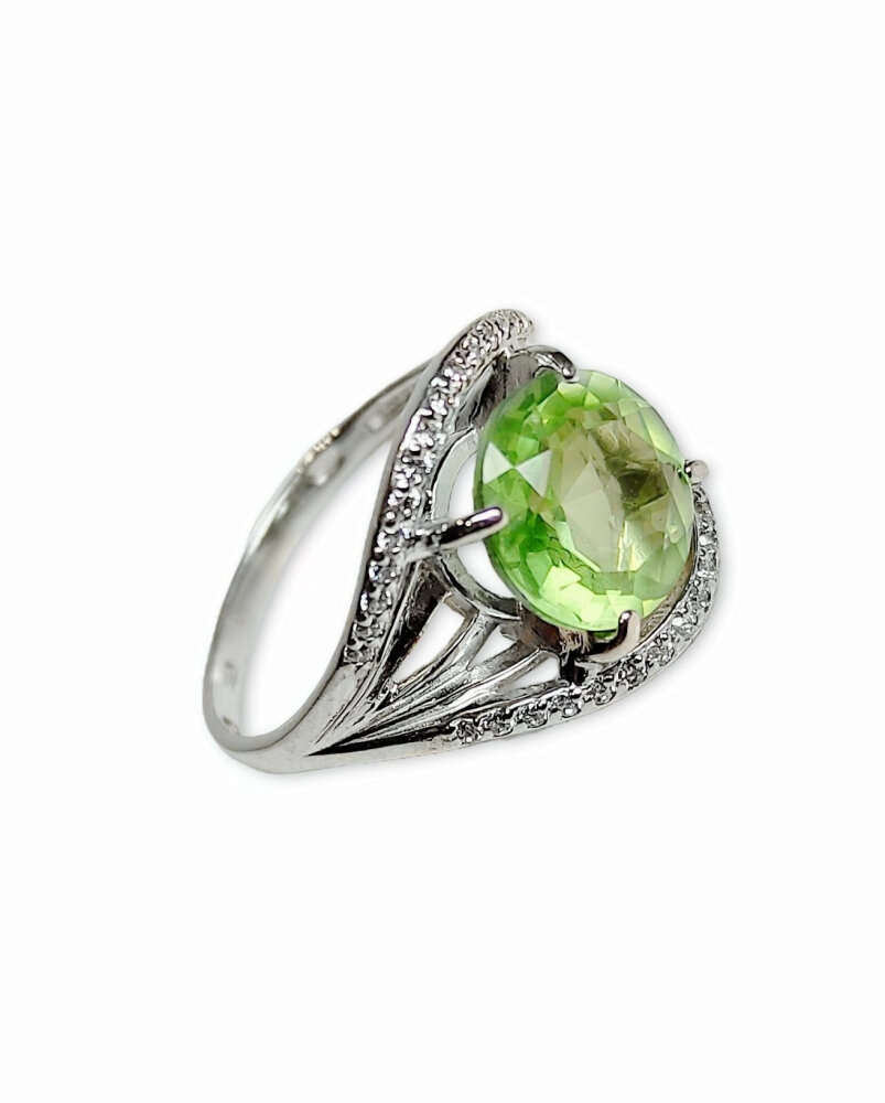 Кольцо, серебро, 925 проба, родирование, фианит, аметист