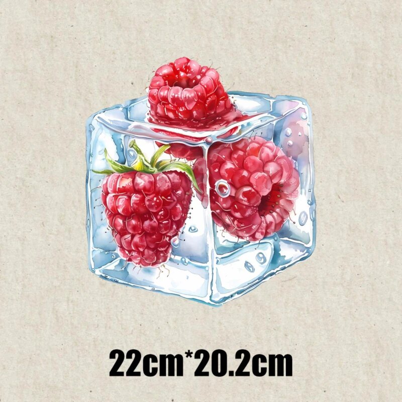 Наклейки DTF Фрукты в кубиках льда SXTH00594 Бордовый, SXTH00594-6