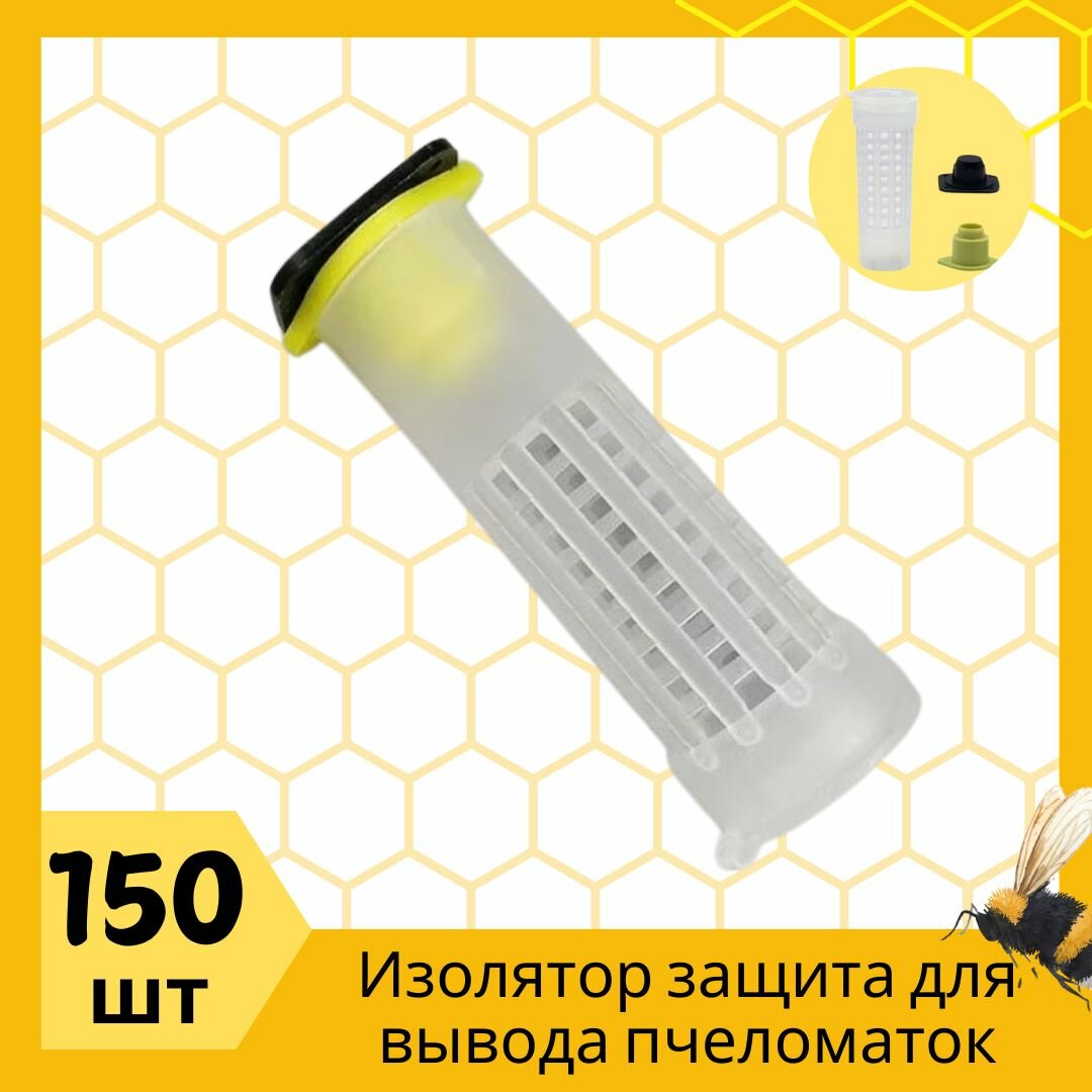 Набор для вывода пчеломаток 150 шт: изоляторы, цоколи и держатели мисочек для пчеловодства