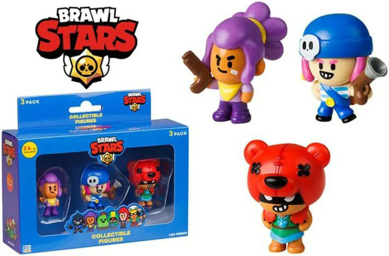 Набор фигурок Brawl Stars: Фрэнк, Тара, Мистер Пи в блистере (3 шт) (BRW2020D)