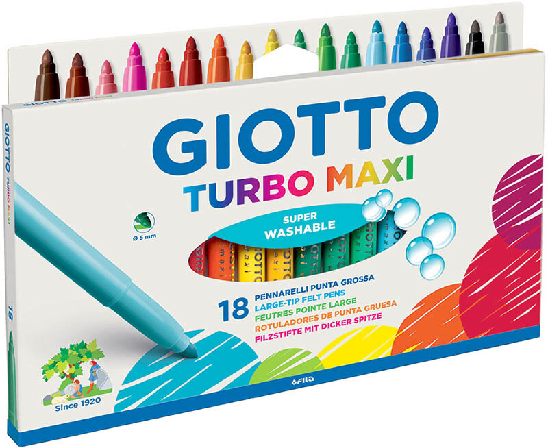Фломастеры Giotto Turbo Maxi, 18 цветов (76300)