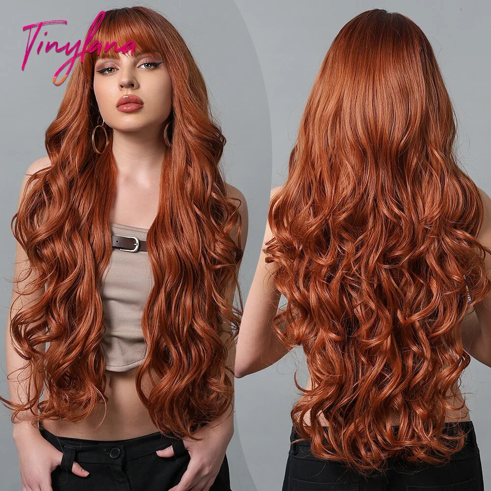 Синтетический парик TINY LANA красно-коричневый волнистый SWLC1222-1OR30