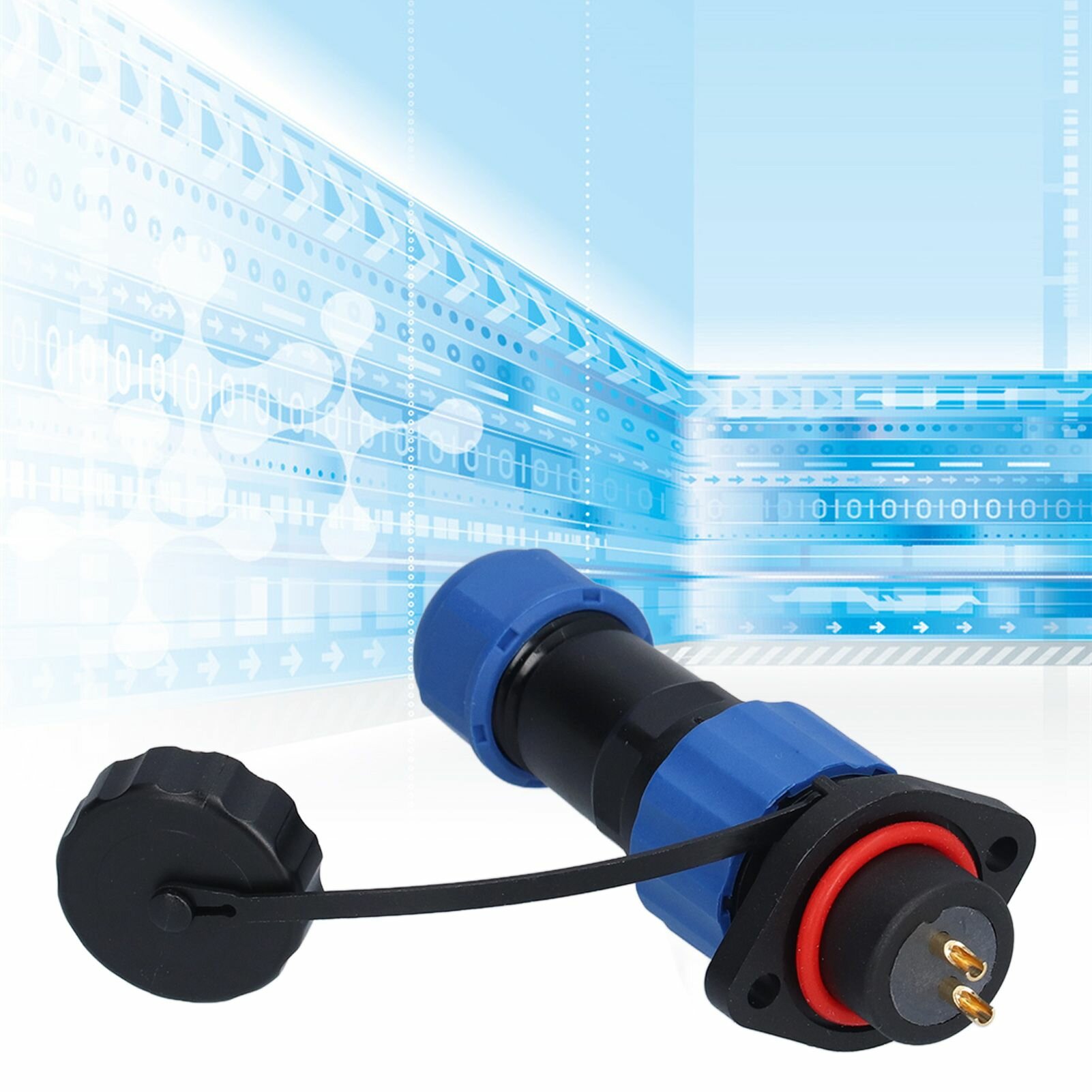 SP16 Фланцевая водонепроницаемая авиационная розетка IP68 Мужские и женские стыковые соединения Фланцевый водонепроницаемый разъем2 ядра (380 В, 10 А)