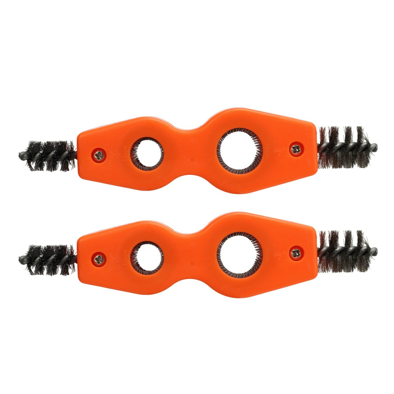 2 шт. 4в1 Щетка для чистки труб 1/2 дюйма 3/4 дюйма Оранжевая Мощная чистка Универсальная проволочна