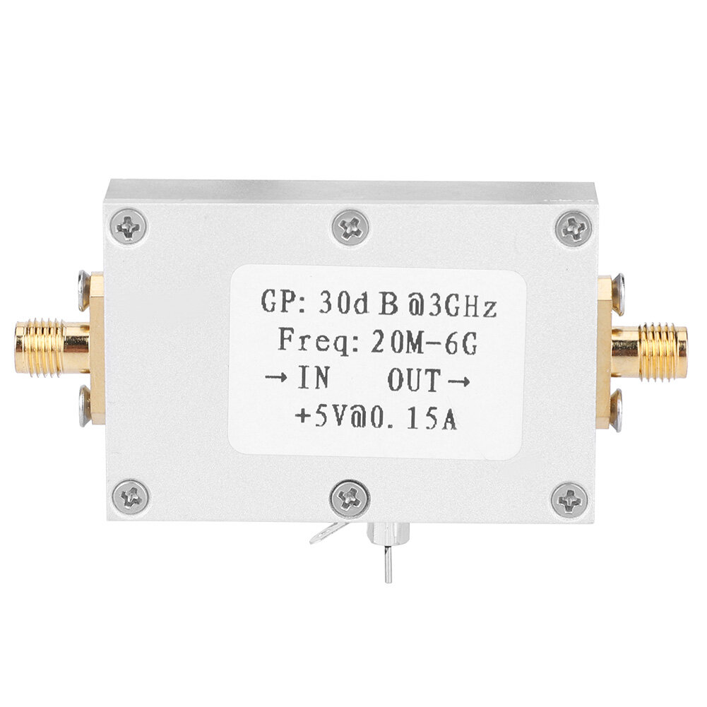 ВЧ усилитель с низким уровнем шума, широкополосным усилением 30 дБ, LNA 20M-6G, электронные компоненты.