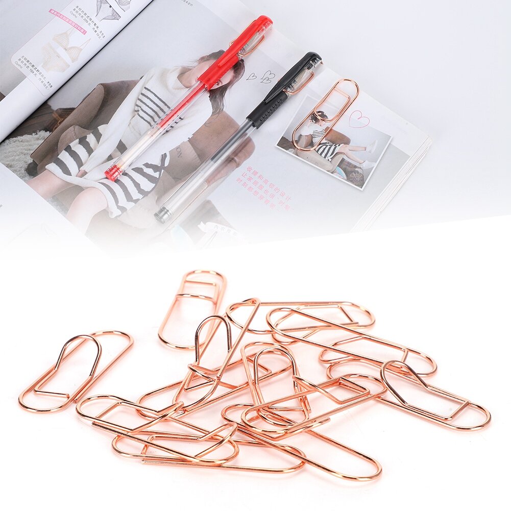 24Pcs Clip Pen Holder Notebook Journals Metal Bill Holder Stainless Clip Office Supply Carbon steel Length 5.8cm Width 1.8cm 2 Box 12pcs per box