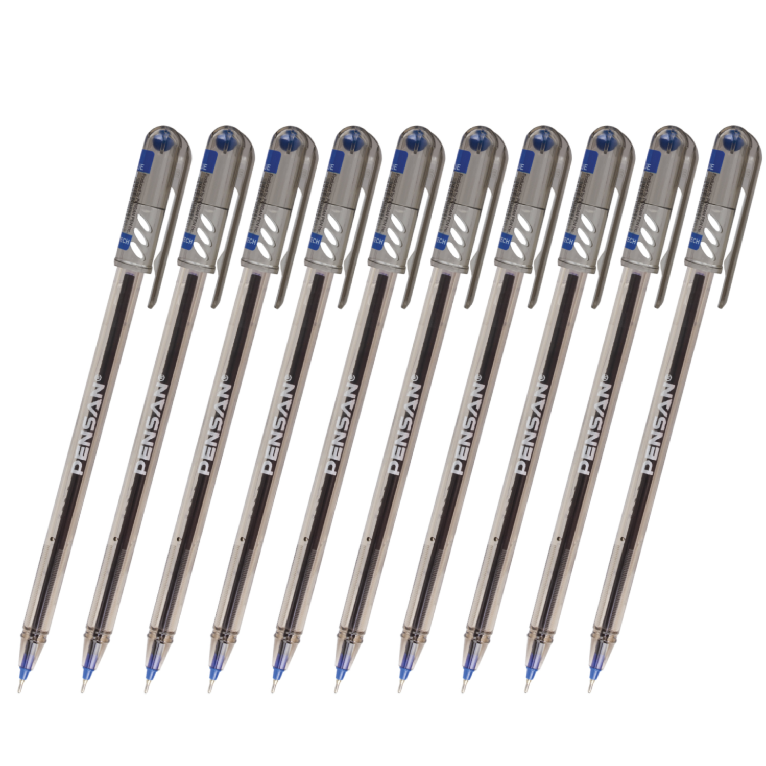 Ручка шариковая 10 шт Pensan "MY-TECH" 0.7 мм, цвет чернил синий