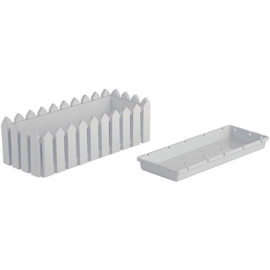 Кашпо Элластик-пласт Лардо прямоугольное (белое)