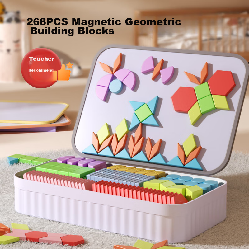 Beibi Tonghua Magnetic Building Blocks Tangram Puzzle Educational Toy for Boys Girls Toddlers 3-6 Years Old Children's Birthday Gift