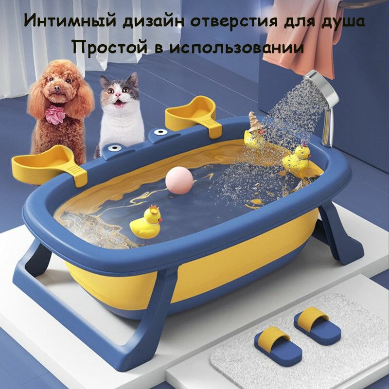 Таз складной силиконовый для стирки белья, Гости могут искупать домашних животных Темно-зеленый цвет
