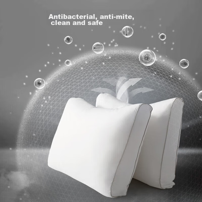Shuixing Jiafang Pillow, Cervical Pillow for Adults, for Home Use, Hotel-Grade, Pure Cotton, Antibacterial, High-Elasticity Pillow Core, Single Medium Pillow, 48×74cm