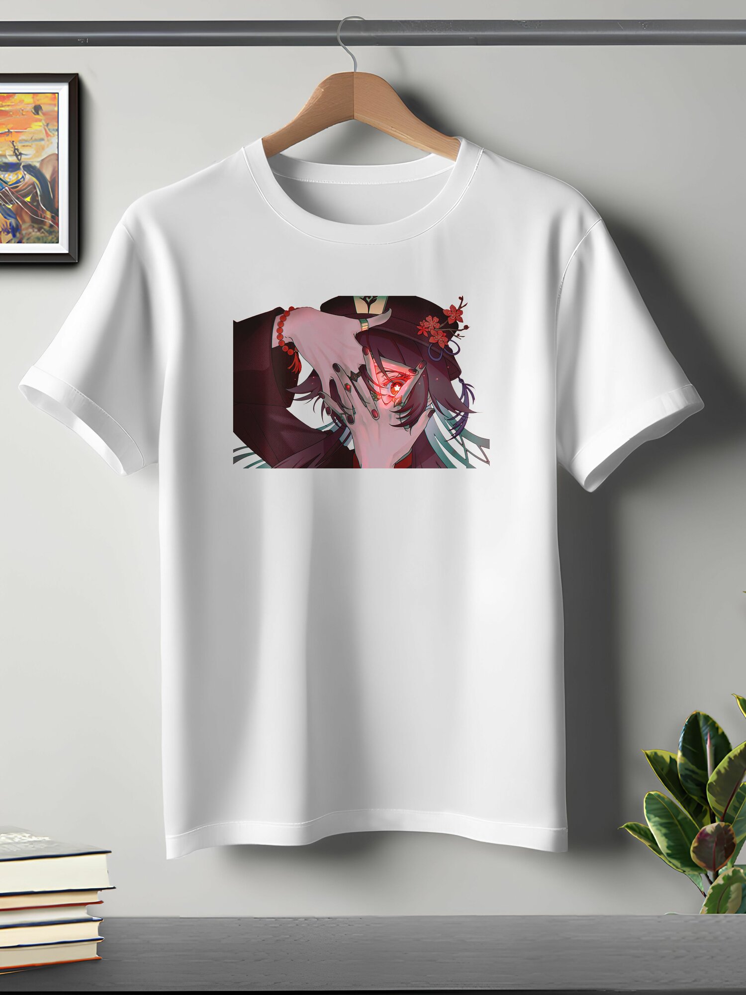 Футболка  Детская ONEQ 158 (13-14) размер с принтом Genshin Impact, белая