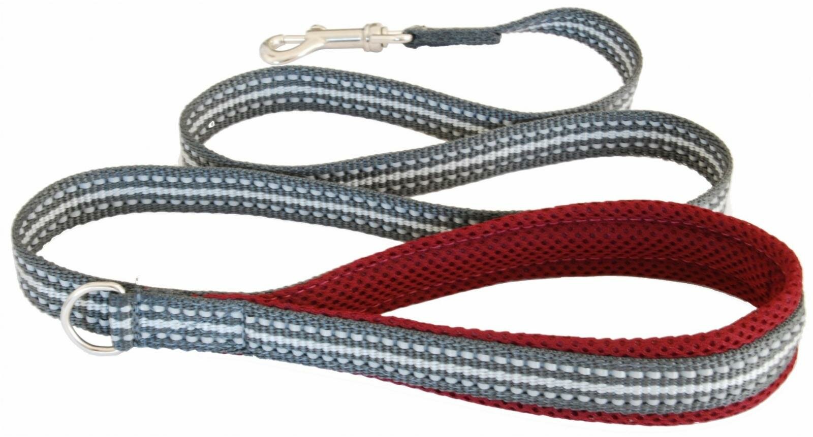 Cortina Мягкий светоотражающий поводок для собак, 1,2 метра, 25 мм, винный (Италия)