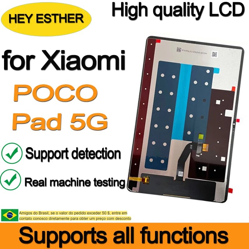 Оригинальный 12,1-дюймовый ЖК-дисплей 120 Гц для Xiaomi POCO Pad 5G, запасные части для ЖК-дисплея с сенсорным экраном