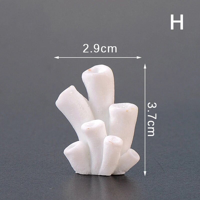 Искусственный коралл из смолы для аквариума Белый, H