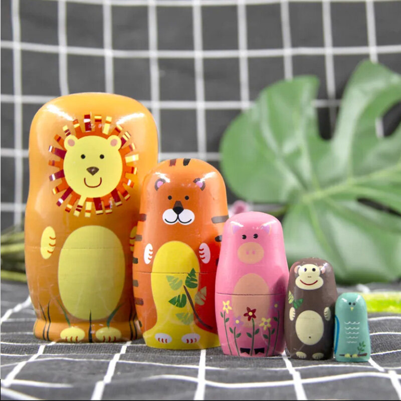 Русские матрешки, деревянные матрешки ручной работы, 5 шт, 6 дюймов высотой, вложенные в яйца, пасхальные игрушки для детей, малышей, подарок на день рождения или украшение дома