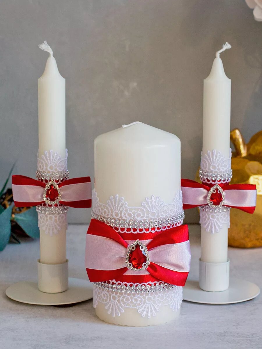 Семейный очаг на свадьбу свечи свадебные для молодоженов домашний очаг, набор 3 свечи