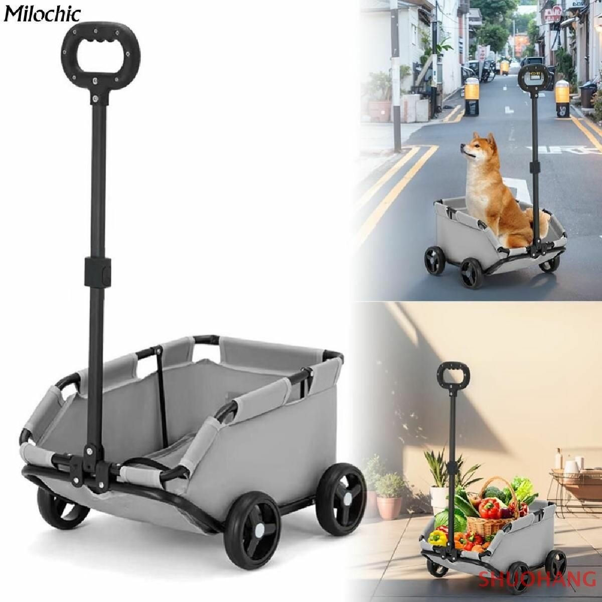 Складная коляска для собак, 4 колеса, переноска для кошек, коляска для собак и кошек