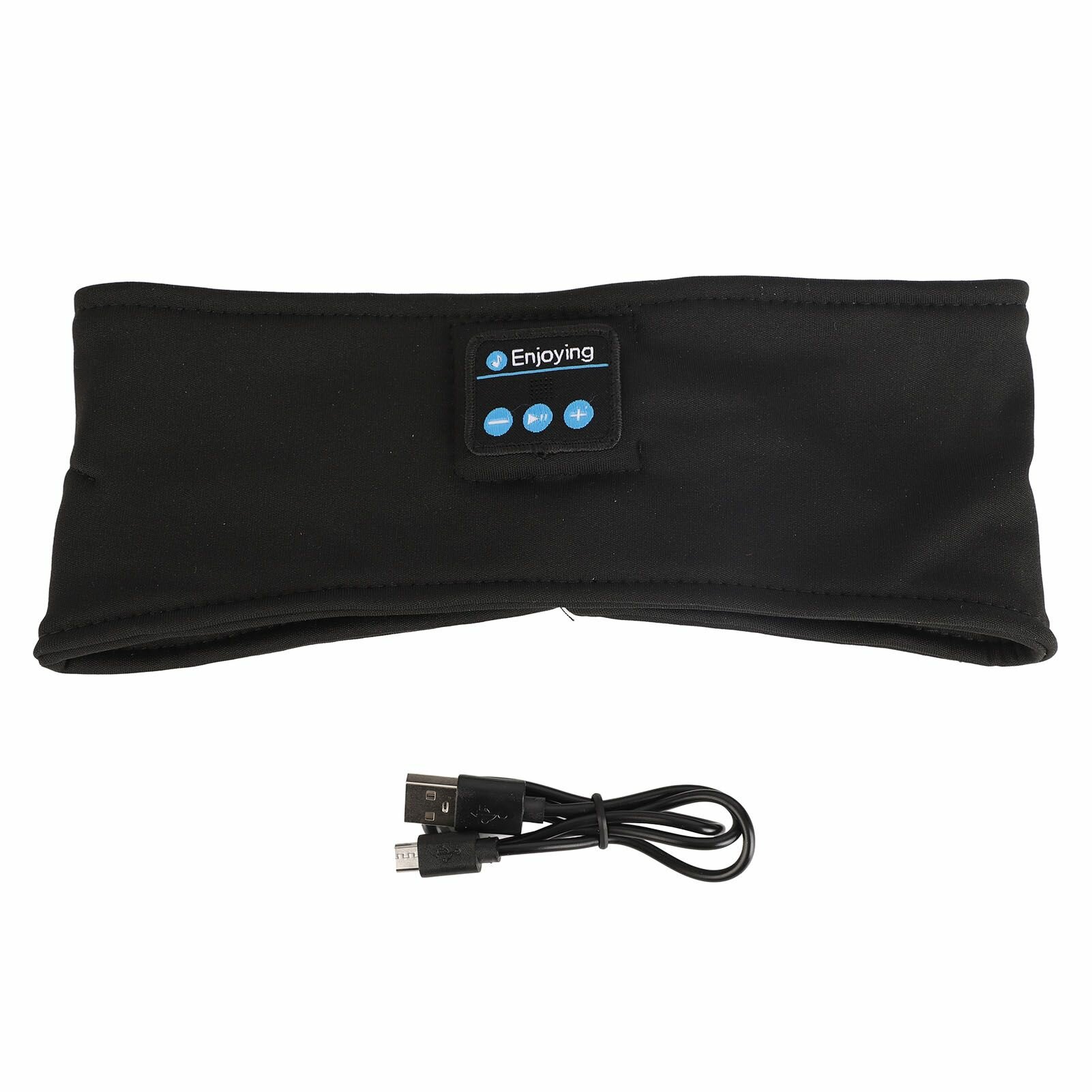 Черная беспроводная спортивная повязка на голову с зарядкой через USB, водонепроницаемые наушники BT для сна, тренировок, пробежек, путешествий и медитации