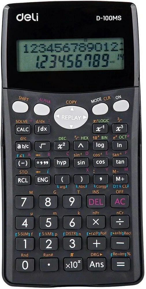 Калькулятор научный черный 12-разрядный 300 функций